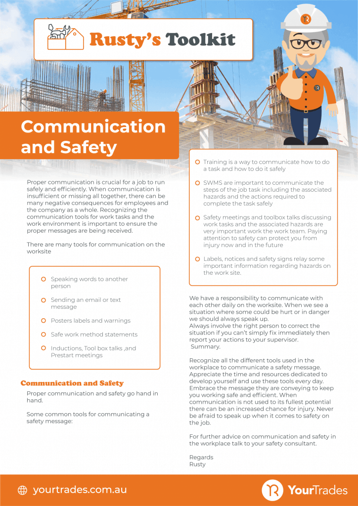 Communication and Safety - YourTrades